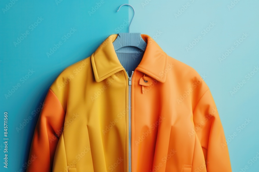 clothing flat design front view trend theme 3D render Split ...