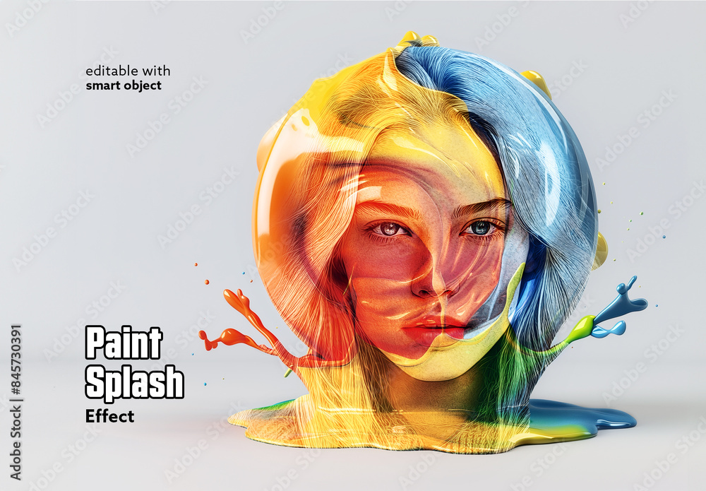 Paint Splash Effect with Ai Generated Elements Stock Template | Adobe Stock
