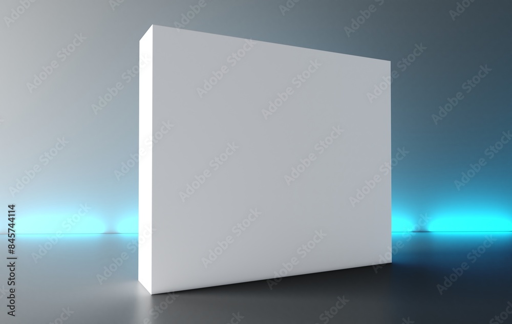 Blank mock-up box product isolated. 3D exhibition stand. White blank ...