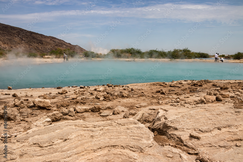 Alolabad geothermal area in Ethiopia with surreal landscape of colorful ...