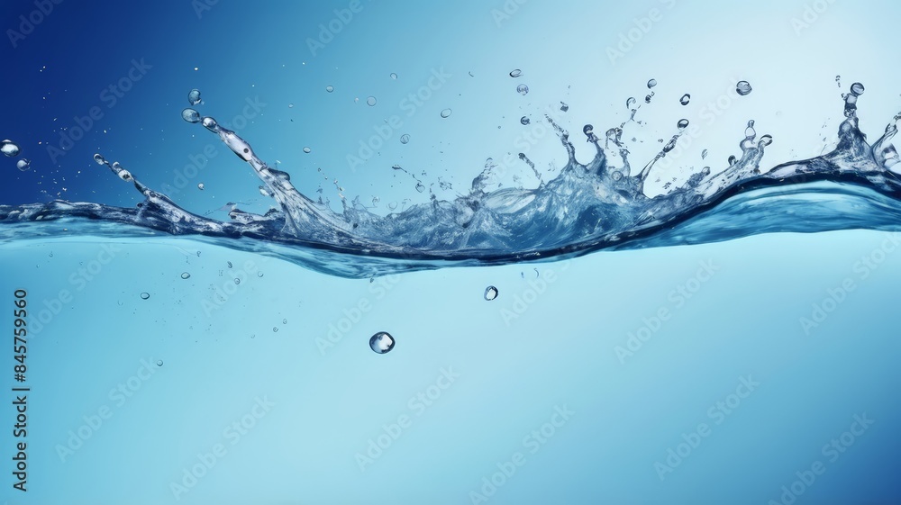 Water splashing above white background. water wave underwater blue ...