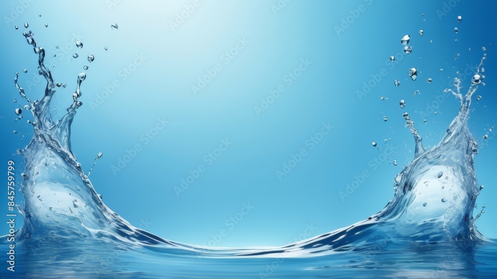 Water splashing above white background. water wave underwater blue ...