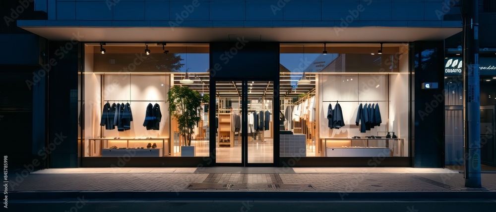 high fashion shop front facade captivates with sleek architecture and ...