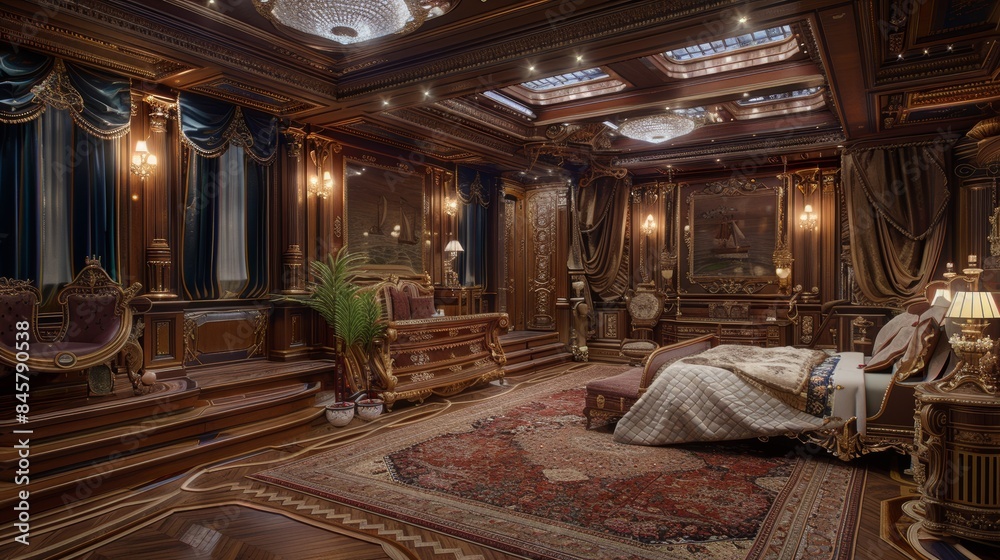 Foto de Luxurious 1910s titanic first class suite with elegant ...