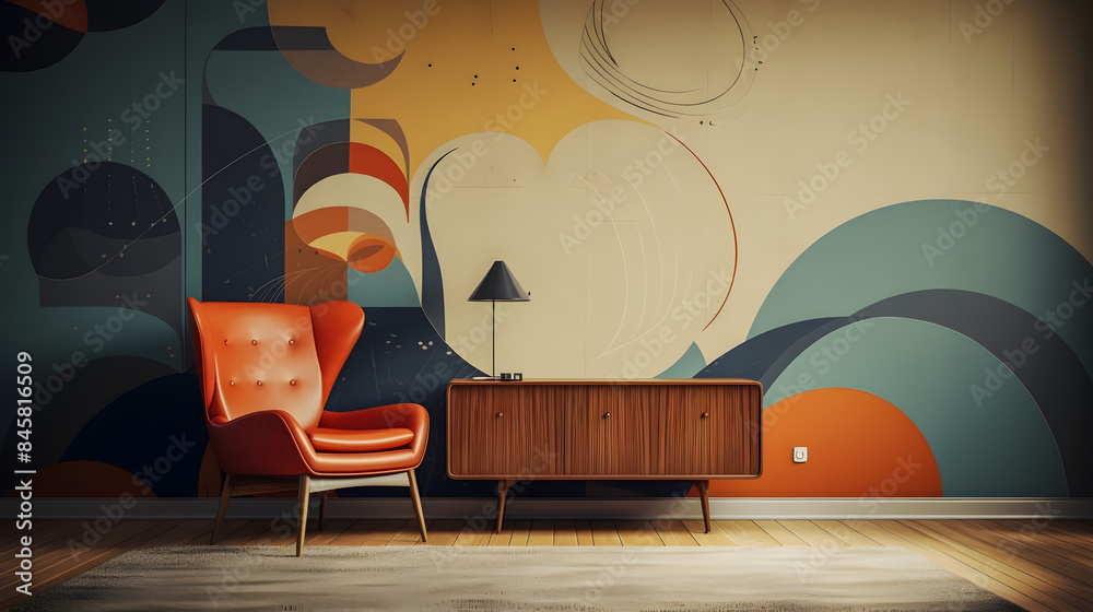 modern style interior design basic mellow shapes and colors wallpaper ...