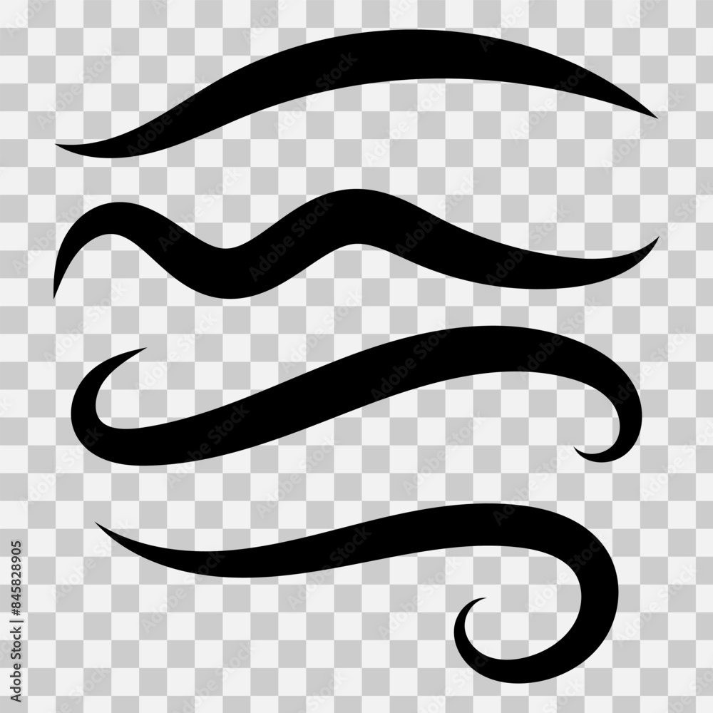 Swoosh line vector, underline swish, stroke swash swirl, curly hand ...