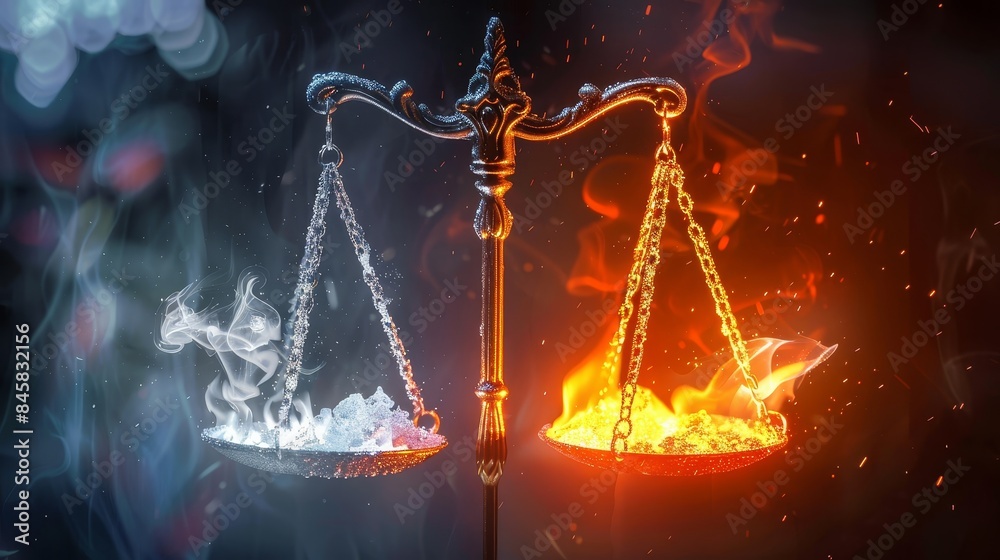 Scales of Justice: Fire and Ice - A symbolic depiction of justice with ...