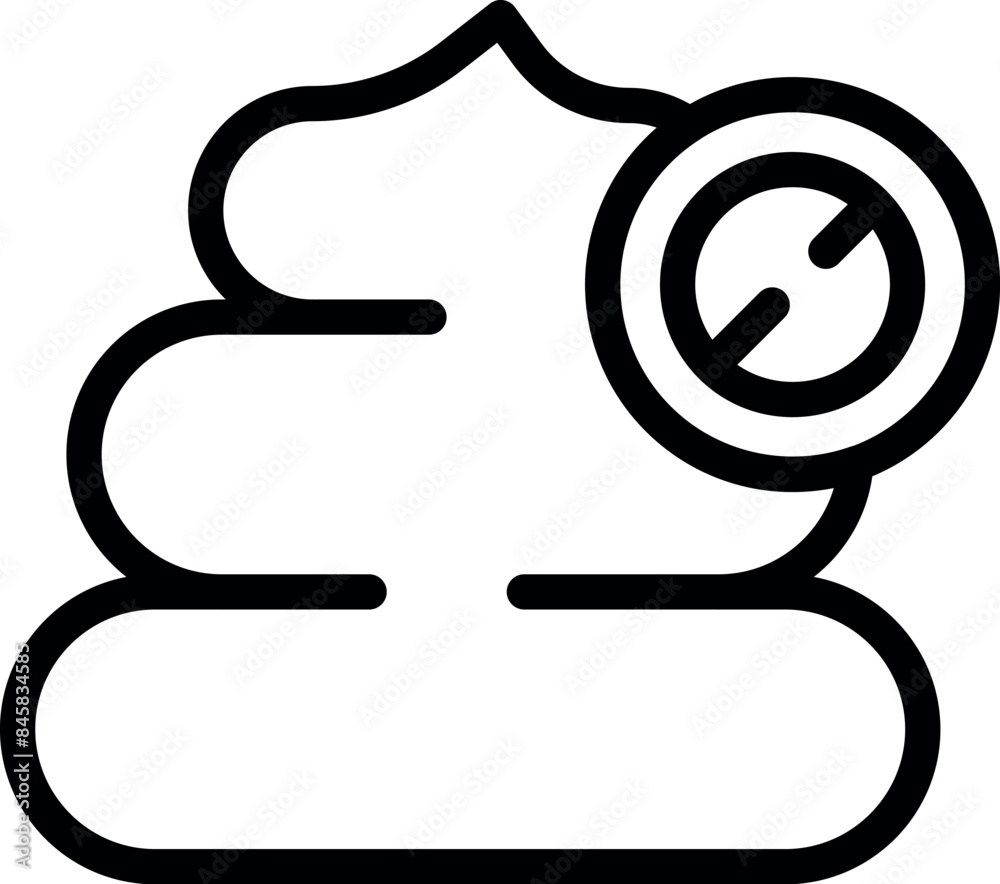 Forbidden poop sign depicting animal waste prohibition with a cross ...