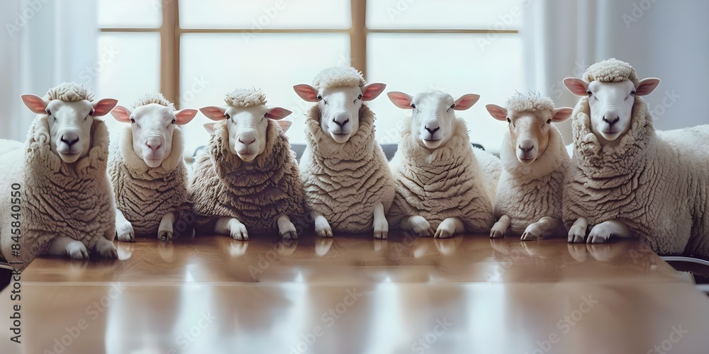 Board members of a large company acting like passive sheep directors ...