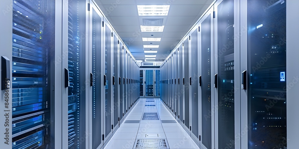 Secured Server Racks in a Protected Network Room at a Data Center for ...