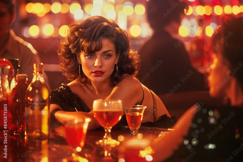 Retro Vibes: Girls Night Out at the Bar with 80s Style Drinks and ...
