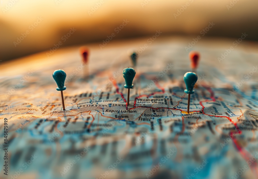 Pinpoint locations on a map with routes. Navigate and explore. Themes ...