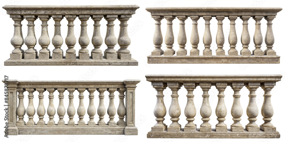 Vintage grey stone railing on transparent background PNG file Stock ...