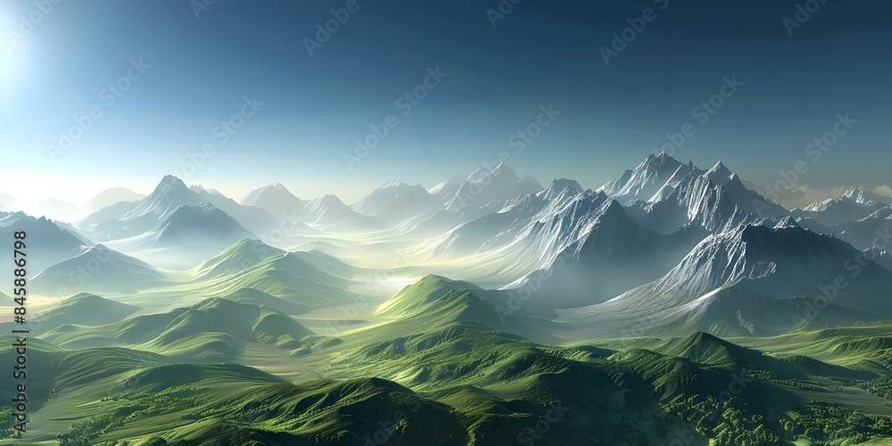 The Early Earth A Lush and Green Landscape without Deserts. Concept ...