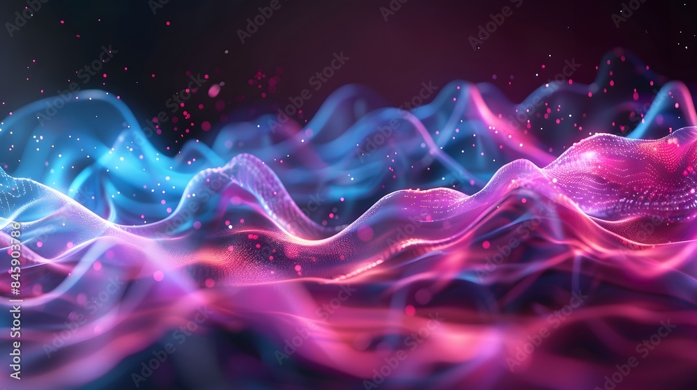 Abstract technology background with digital dot and wave patterns Stock ...