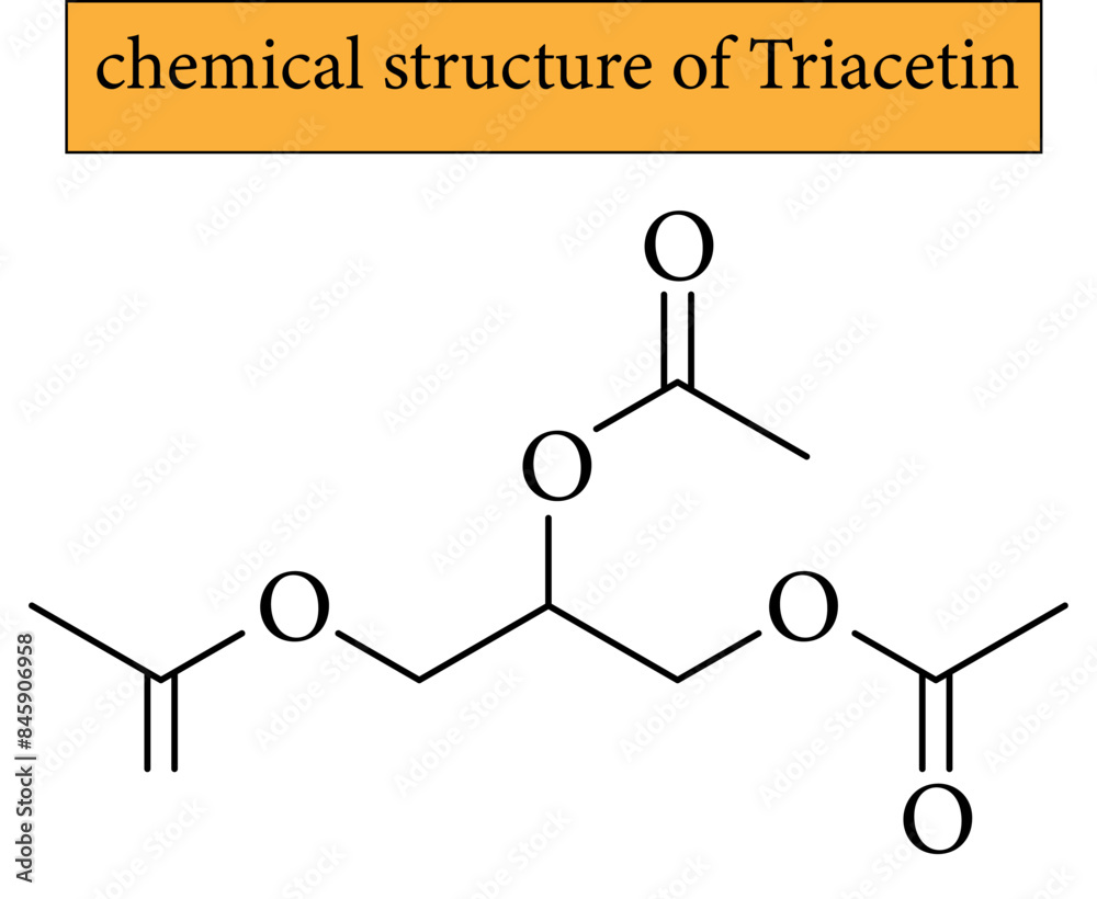 Vector illustration of chemical structure of Triacetin. Stock Vector ...