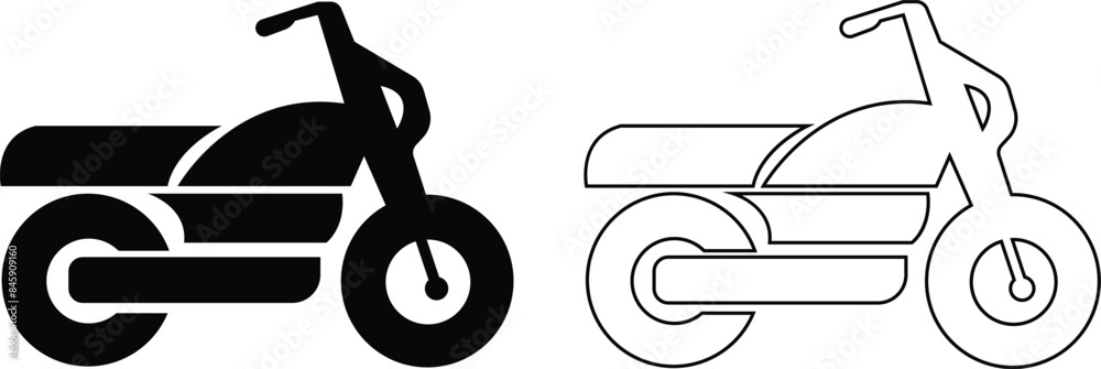 Motorcycle, bike, and motorbike icon set. Side view motorcycle for ...