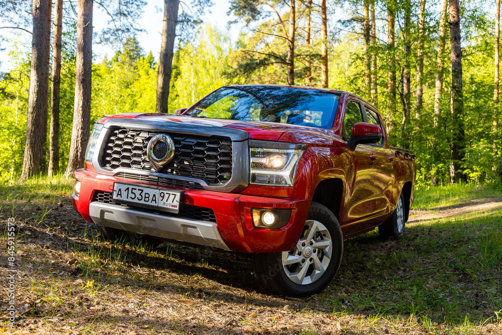 Moscow, Russia. June 2024: Red GWM great wall Poer KingKong pickup in ...