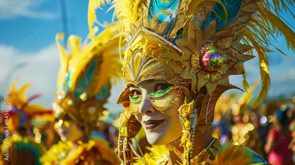 Filipino woman in costume for the Masskara festival in Bacolod ...