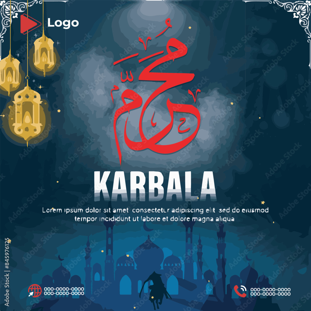 Muharram social media template instagram post design | karbala muharram ...
