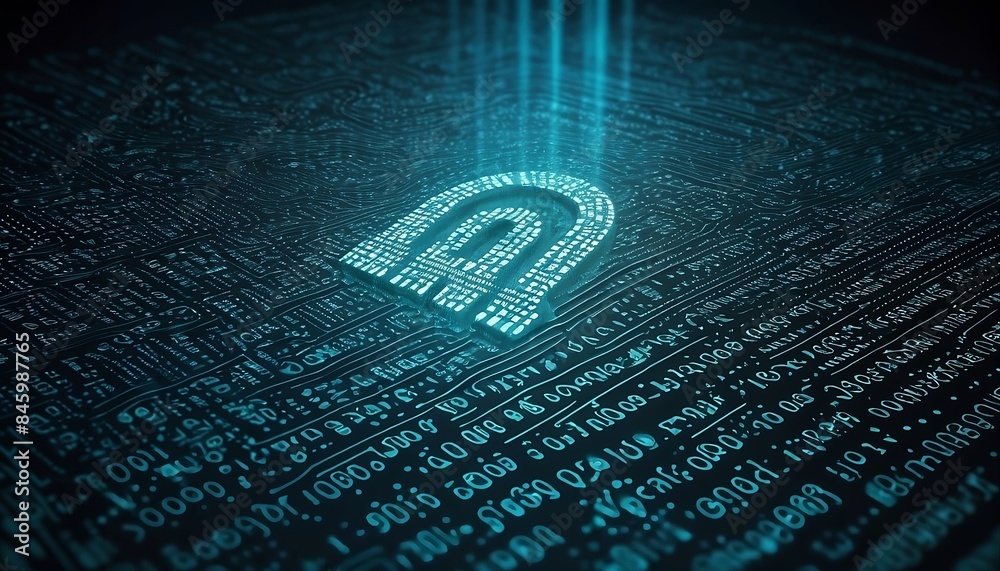 Cybersecurity digital footprints made of binary code, highlighting the ...