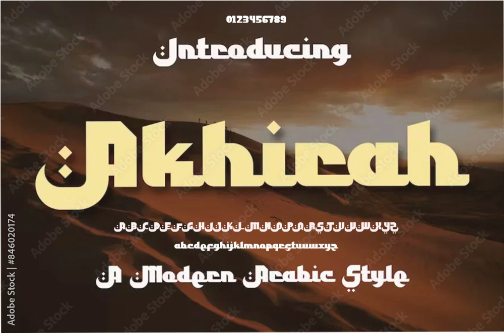 Arabic style font alphabet letters. Elegant arabian classic lettering ...