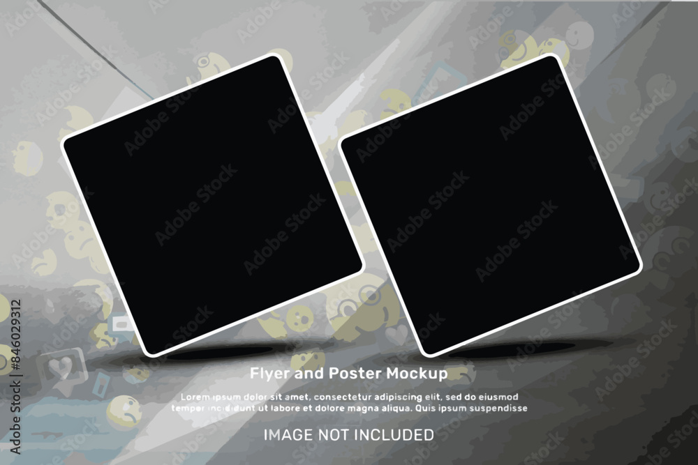 Posters facebook cover mock up template | Portrait photo frame brochure ...