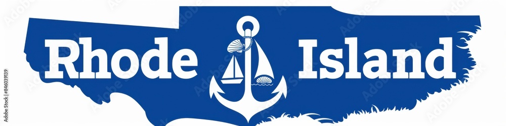 Silhouette of Rhode Island state map with an anchor symbol and "Rhode ...