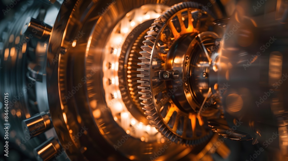Closeup shot of a spinning flywheel showcasing rotational momentum and ... Closeup shot of a spinning flywheel showcasing rotational momentum and ...