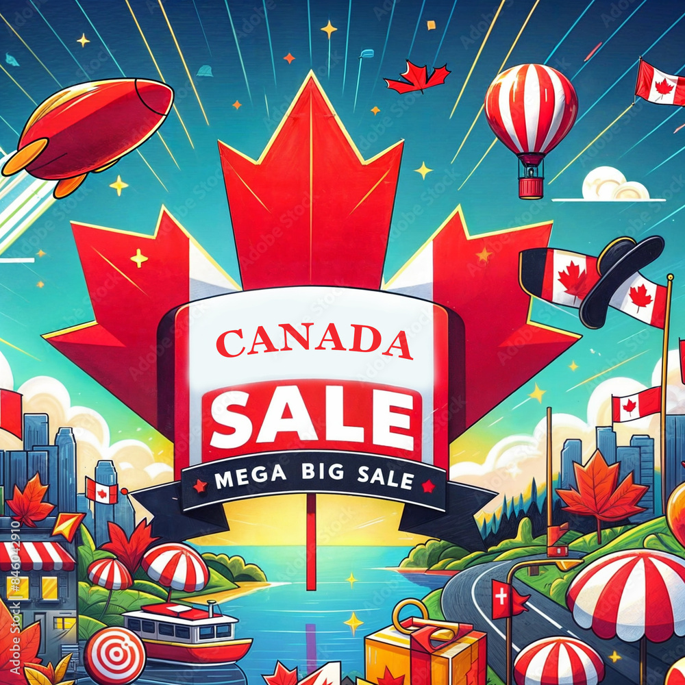 Canada Day Sale Web Banner. Happy Canada Independence Day Mega Big Sale ...