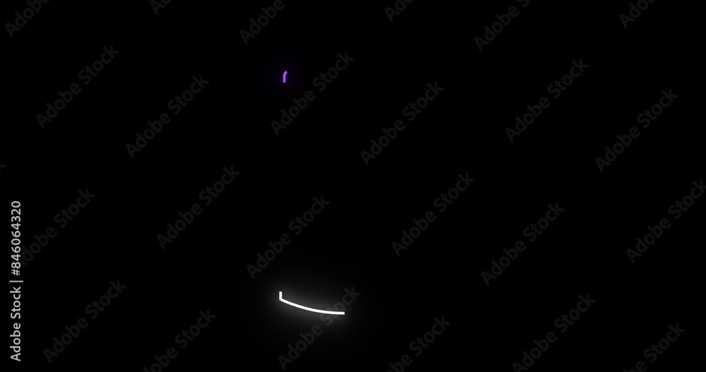 Neon Purple and white stroke outline numbers countdown timer from 10 to ...
