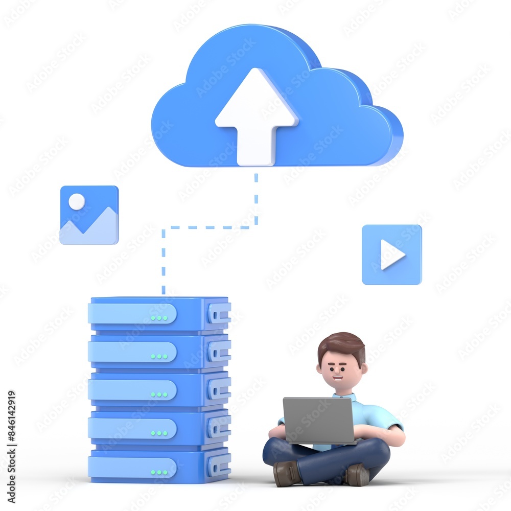 Data server web concept. Storage technology, database. Template of ...