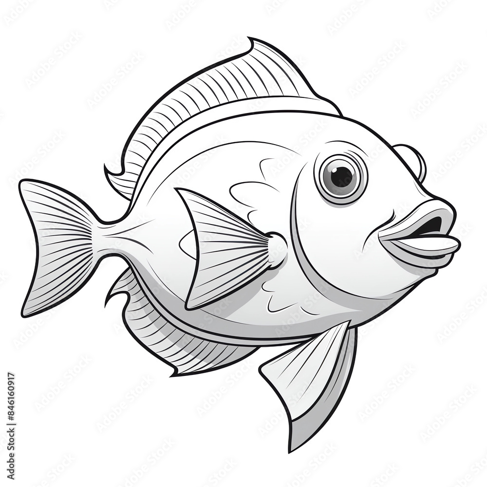 a simple coloring page line art illustration of an happy cartoon Queen ...