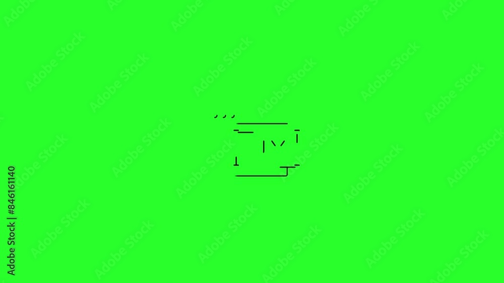 Black outline UI UX concept 4k icons animation on Green screen ...