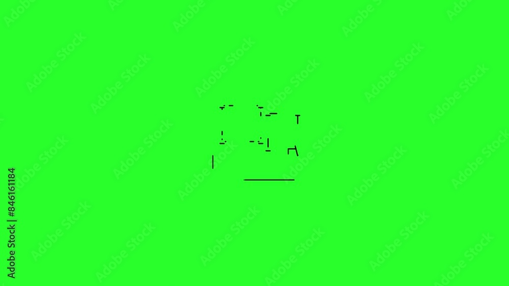 Black outline UI UX concept 4k icons animation on Green screen ...