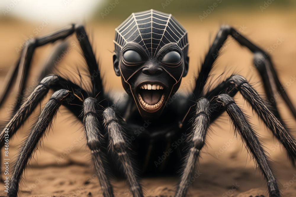 Anansi, the legendary trickster spider of Akan folklore, spins his ...