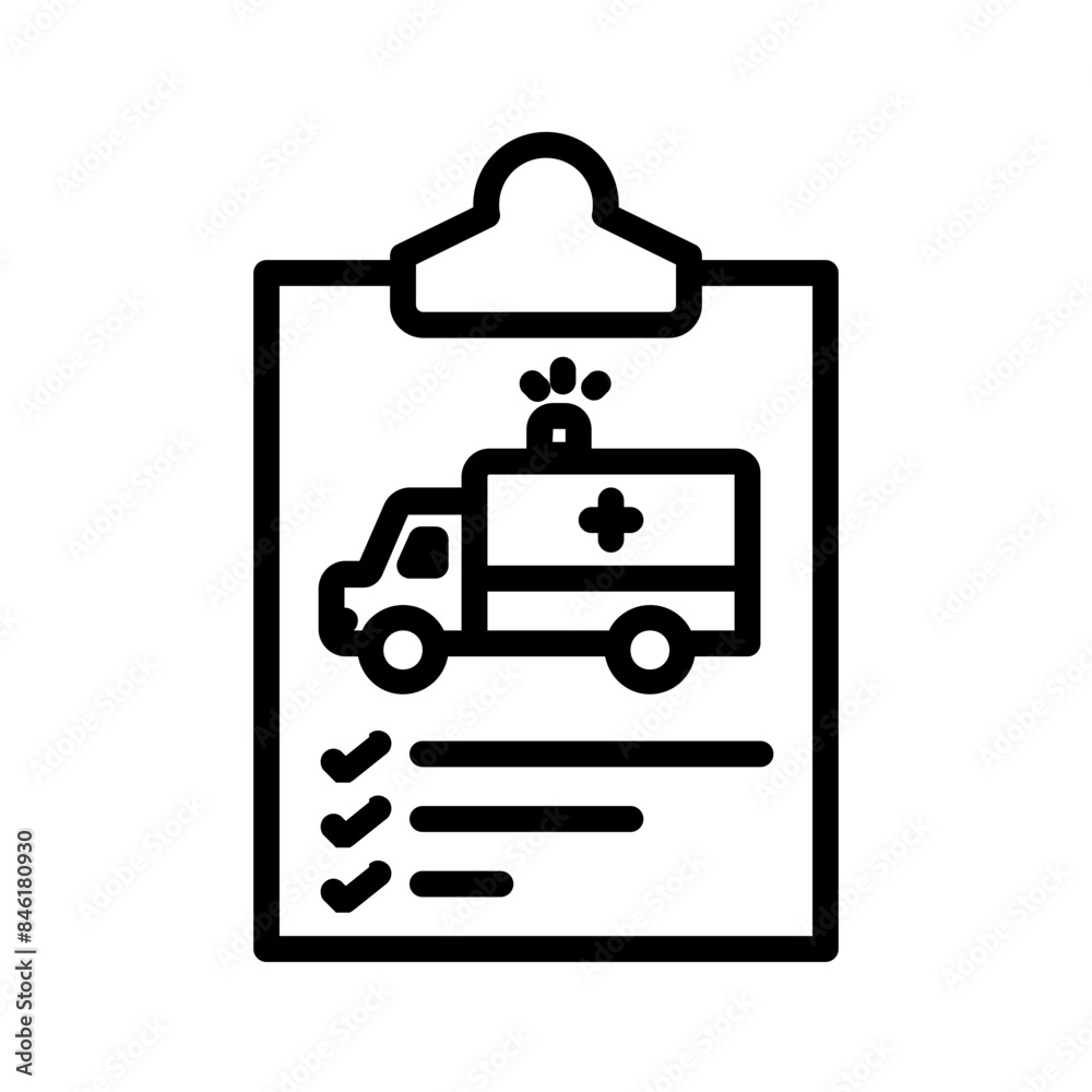 Vector black line icon for Triage report Stock Vector | Adobe Stock