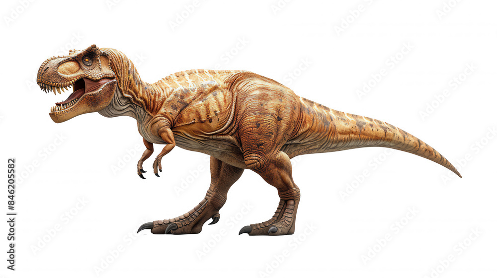 Dynamic Photo of a Ferocious Tyrannosaurus Rex Standing on All Fours ...