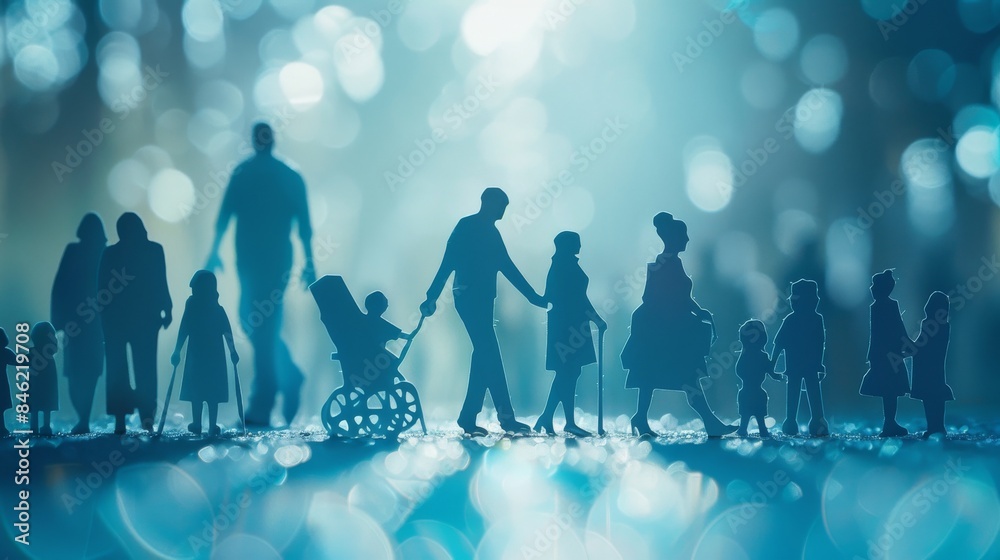 Paper-Cut Human Figures Representing Diversity and Inclusion, Featuring ...