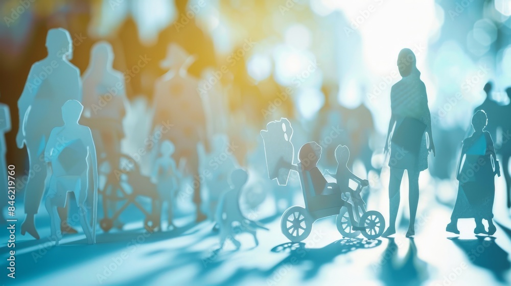 Paper-Cut Human Figures Representing Diversity and Inclusion, Featuring ...