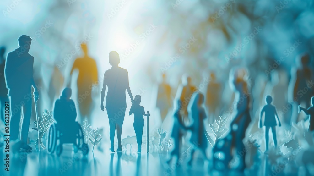 Paper-Cut Human Figures Representing Diversity and Inclusion, Featuring ...