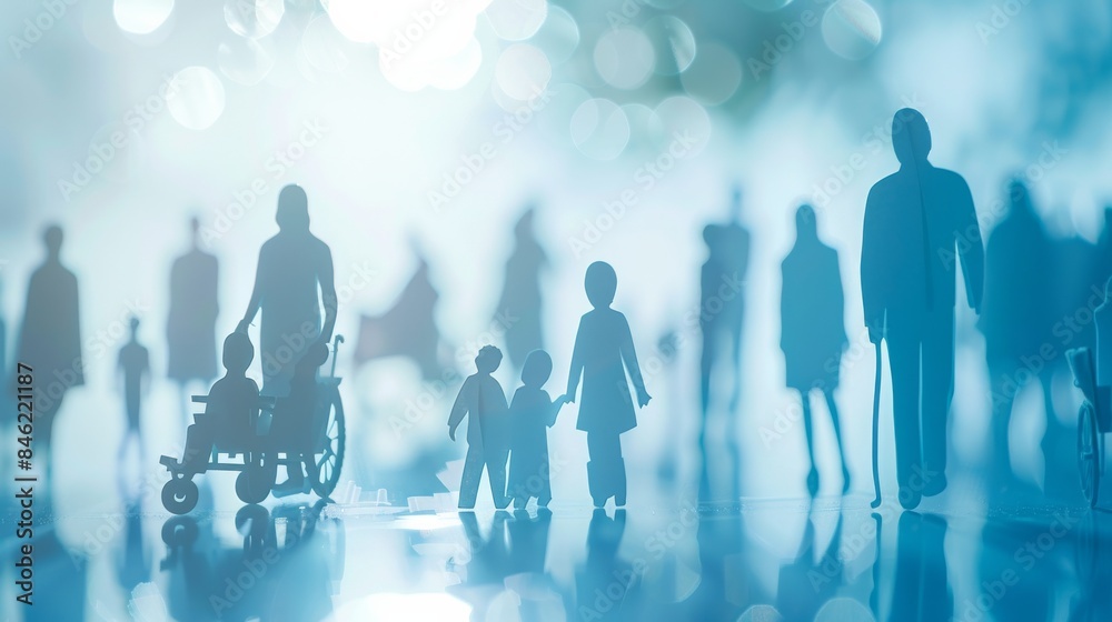 Paper-Cut Human Figures Representing Diversity and Inclusion, Featuring ...