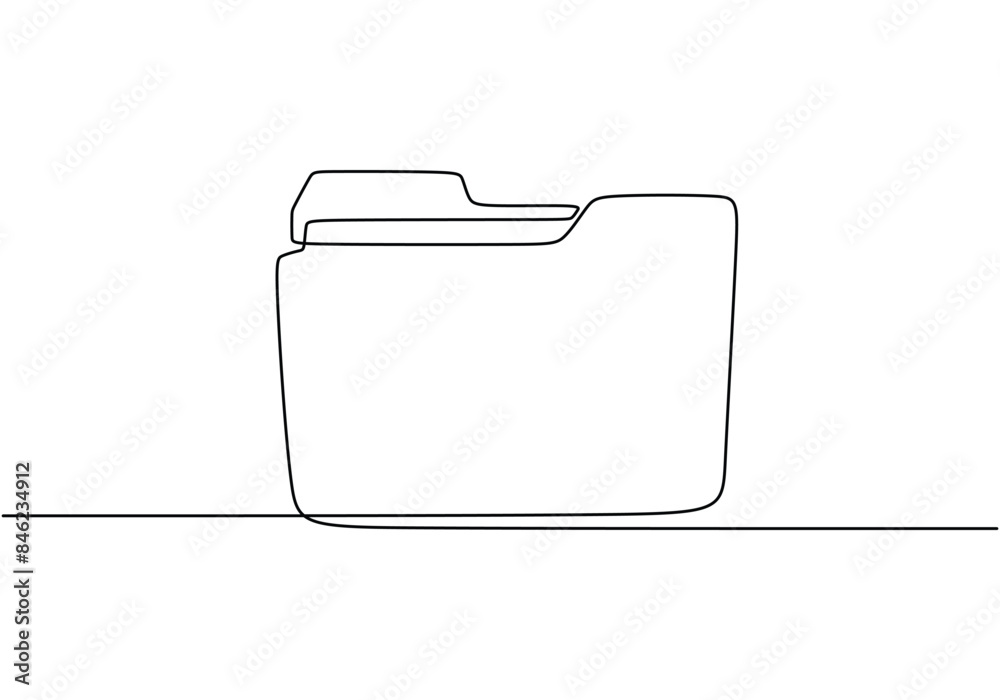 File folder symbol continuous line drawing. Work storage concept ...