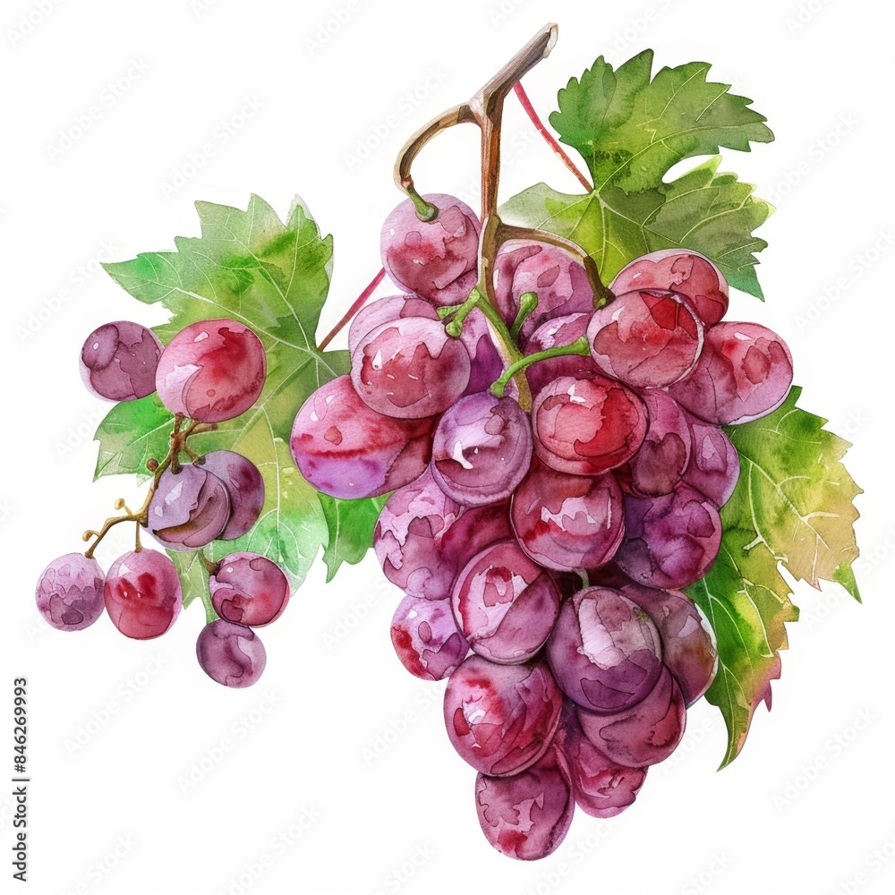 watercolor of a bunch of grapes clipart isolated on white background ...
