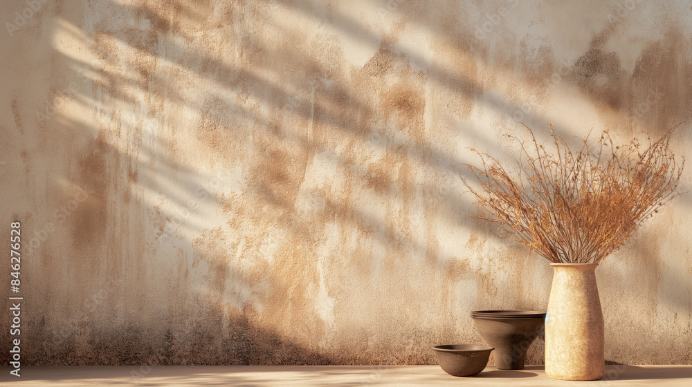 Rustic Textured Wall with Subtle Earth Tones Color Washing Technique ...