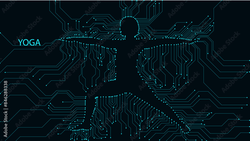 Yoga Alignment Extended Leg, Bent Knee, and Raised Arms Pose for ...