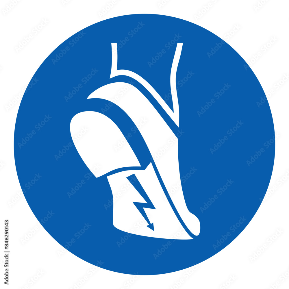 ISO mandatory safety signs_anti-static footwear must be worn symbol and ...