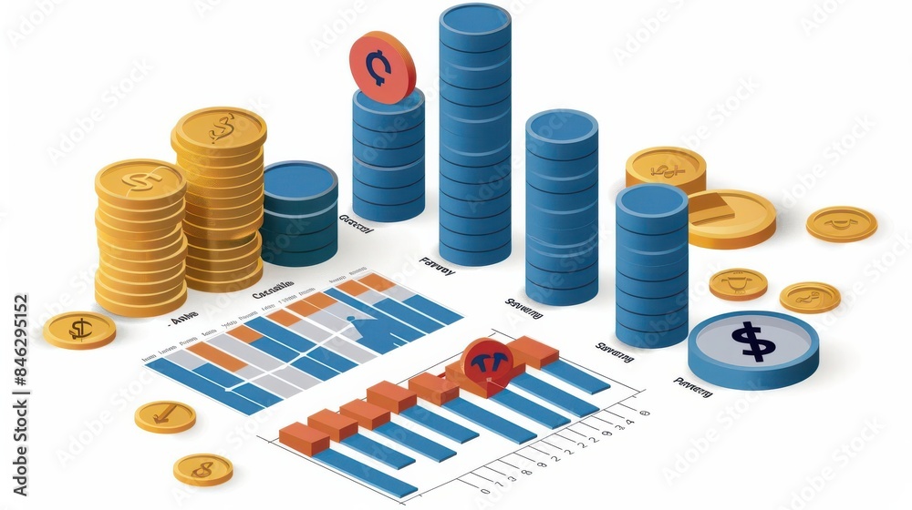 A price comparison chart clipart, saving strategy element, infographic ...