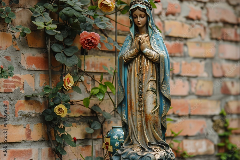 Sculpture of the likeness of Our Lady of F√°tima, the maternal figure ...