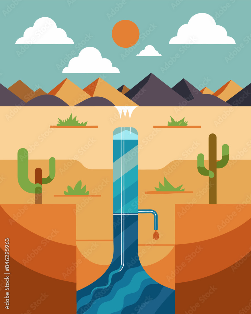 Irrigation systems in a desert region draining underground aquifers ...